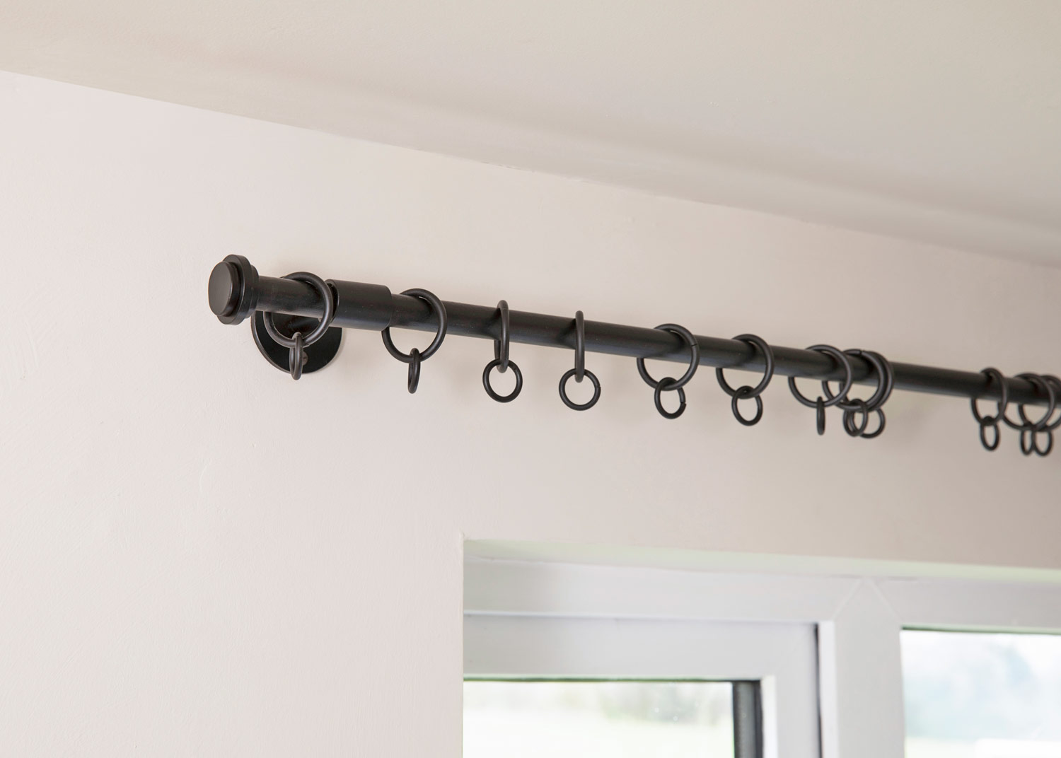 16mm Metal Curtain Pole with Button Finial - Levington